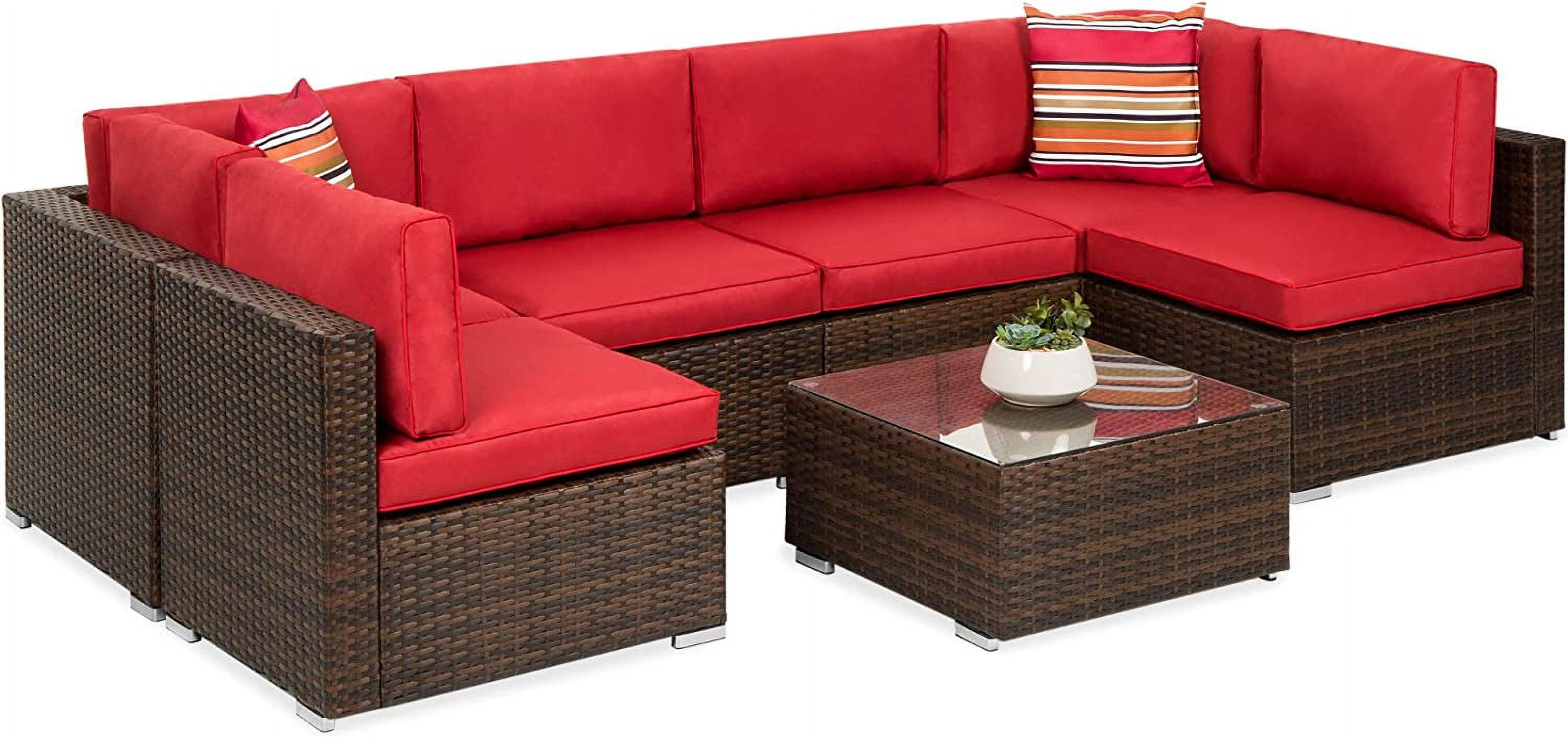 Supdeal 7-Piece Modular Outdoor Sectional Wicker Patio Conversation Set ...