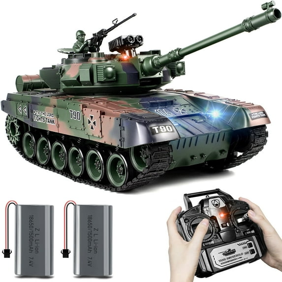 Supdex 1:18 Scale Remote Control T90 Military Tank – 330° Rotating ...