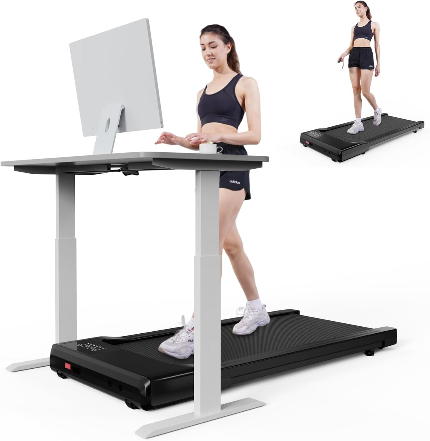 SupeRun Walking Pad, Under Desk Treadmill, 3 in 1 Portable Treadmill ...