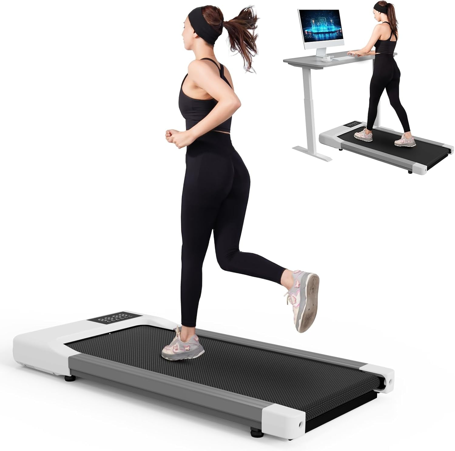 SupeRun Walking Pad, Under Desk Treadmill, 3 in 1 Portable Treadmill ...