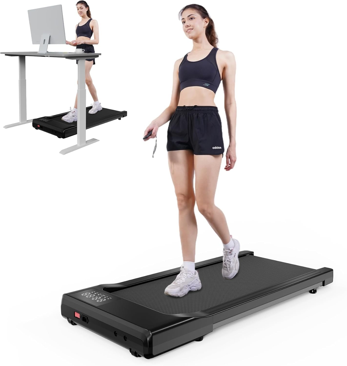 SupeRun Walking Pad, Under Desk Treadmill, 3 in 1 Portable Treadmill ...