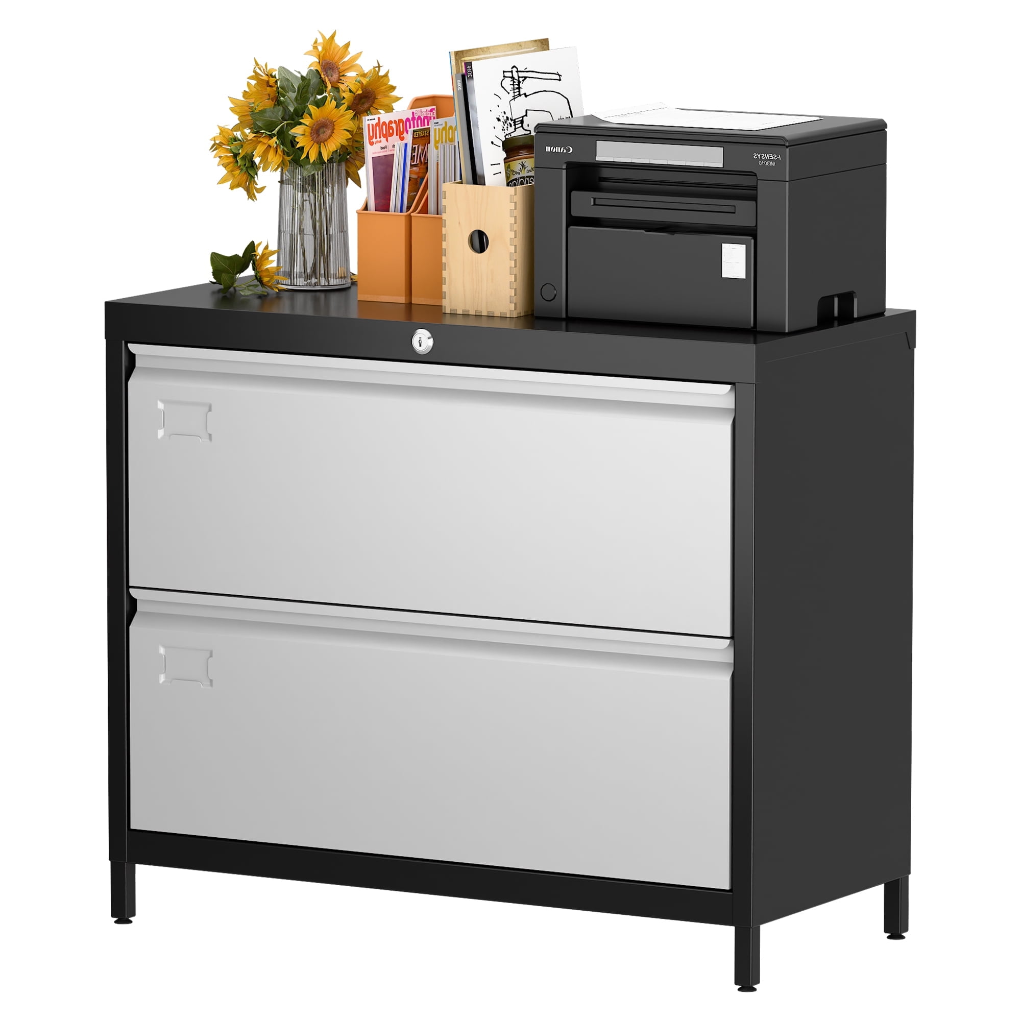 Supeer 2-Drawer File Cabinet, Steel, Lockable, for Office/Home, A4 ...