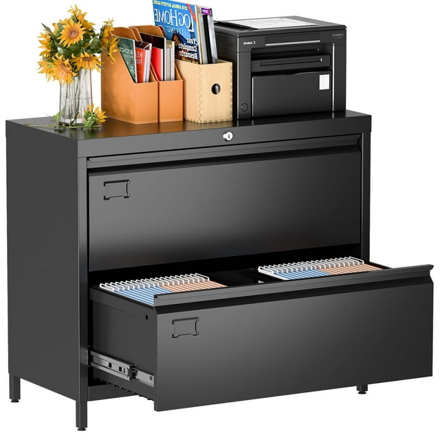 Supeer 2 Drawers Metal Lateral File Cabinet with Feet, Large Capacity ...