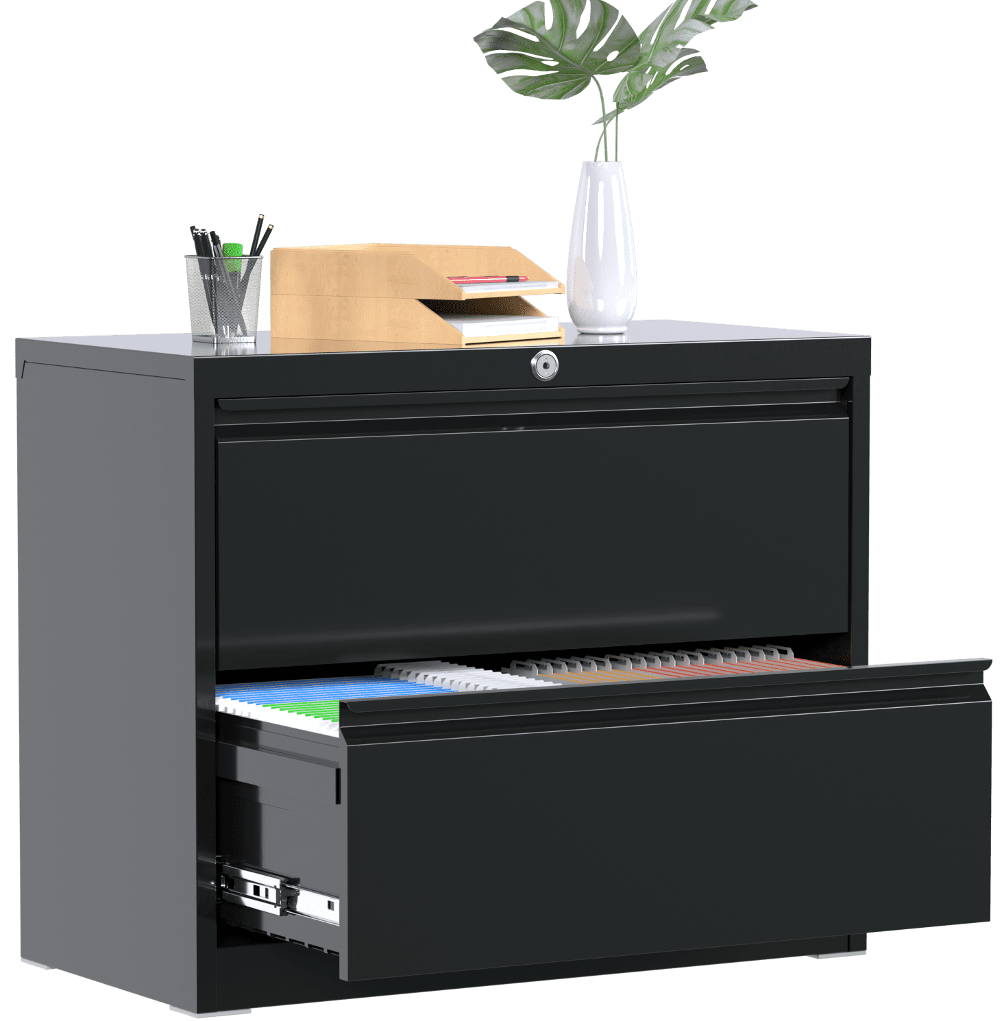 Supeer Long Vertical Storage Metal Lateral File Cabinet with 2 Large ...