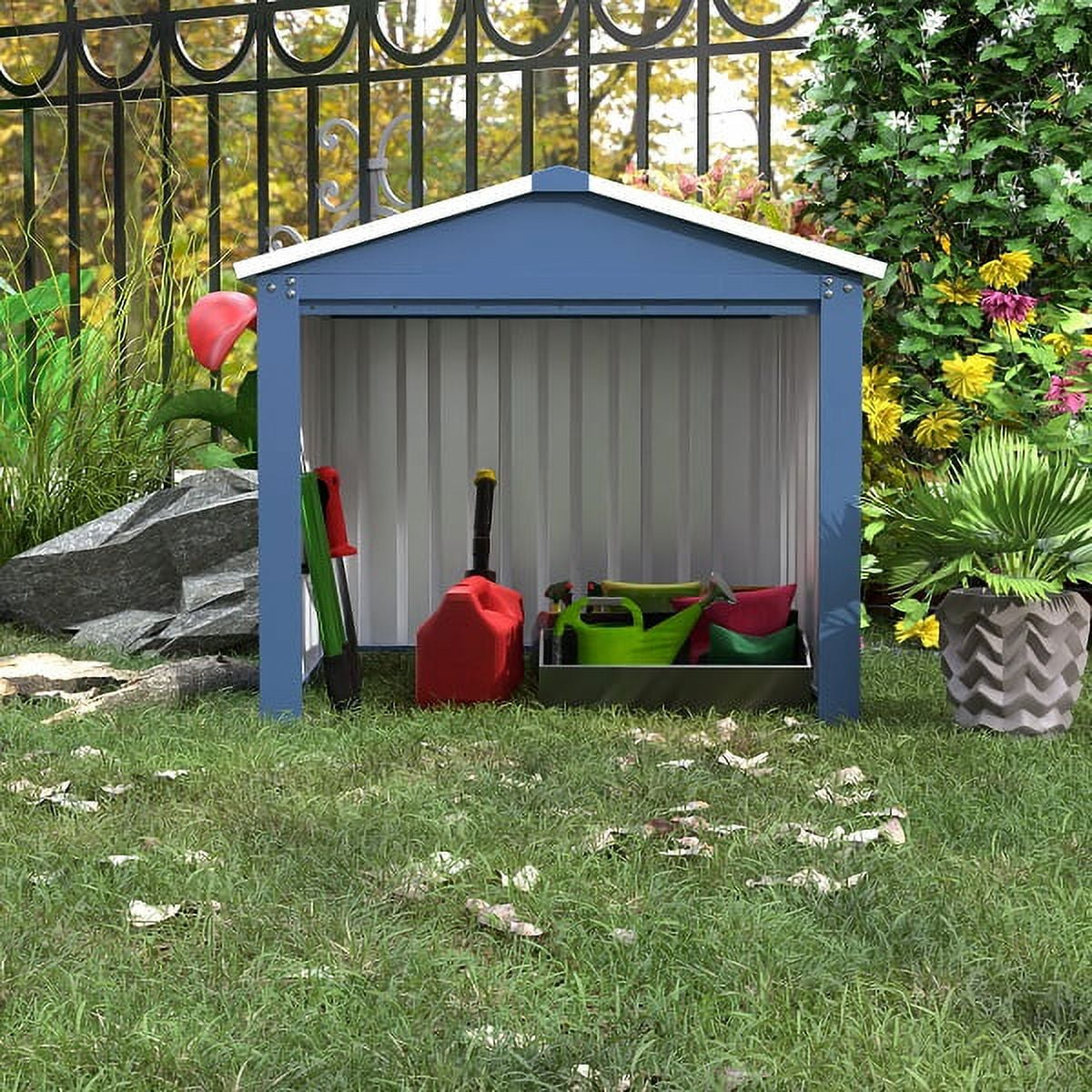 Supeer Small Backyard Lawn Metal Outdoor Storage Shed 3FT x 3FT, Steel ...