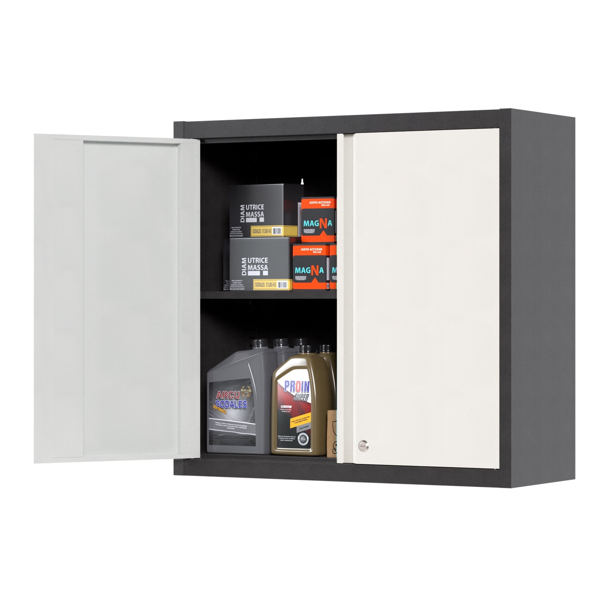 SUPEER Large Metal Wall Storage Cabinet with Lock, Adjustable Shelf for ...
