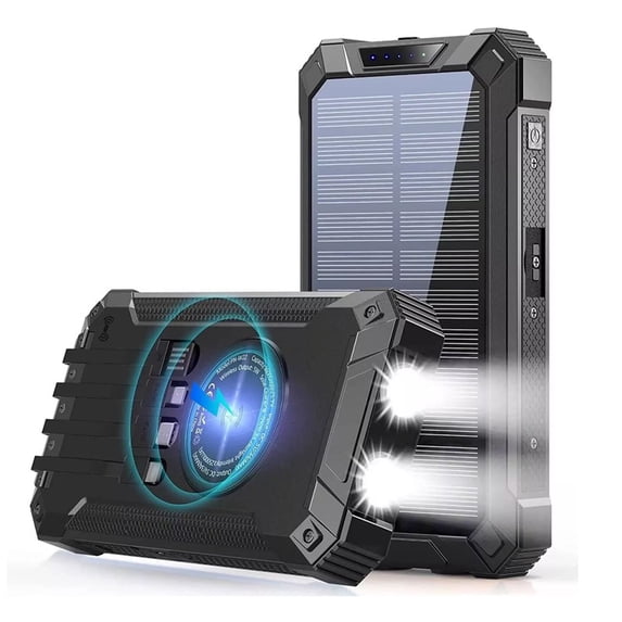 Super 10000mAh 4 USB Portable Charger Solar Power Bank Flashlight for ...