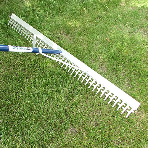 Super 4-Ft Wide Heavy Duty Rake with Extendable 11-Ft Long Handle for ...