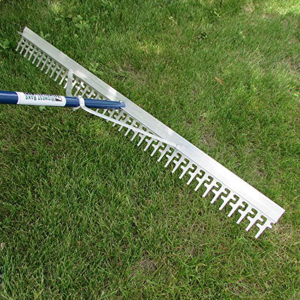 Super 4-Ft Wide Heavy Duty Rake with Extendable 16-ft Long Handle for ...