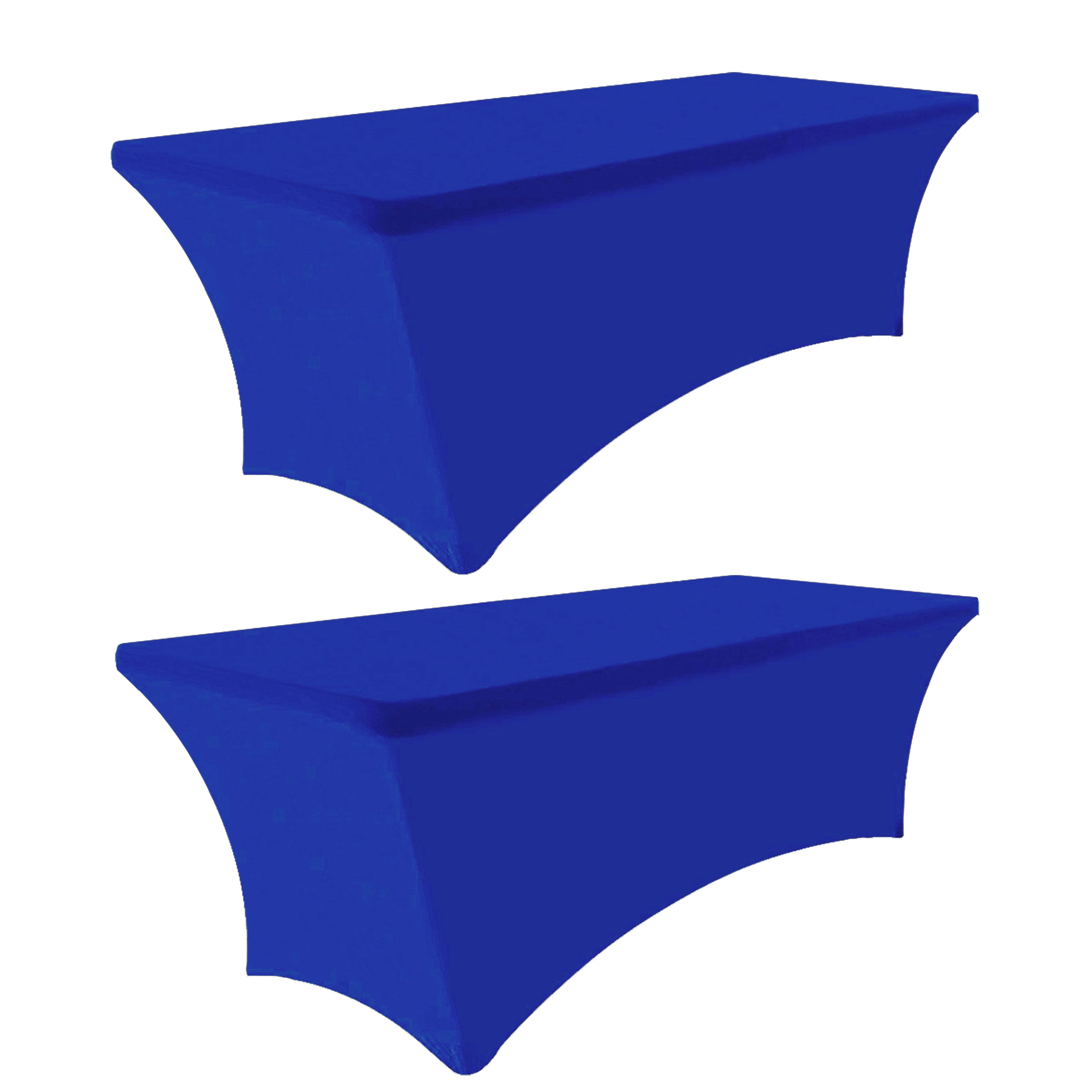 Euromax 4Ft Rectangular Fitted Spandex Tablecloths Table Covers(Blue ...