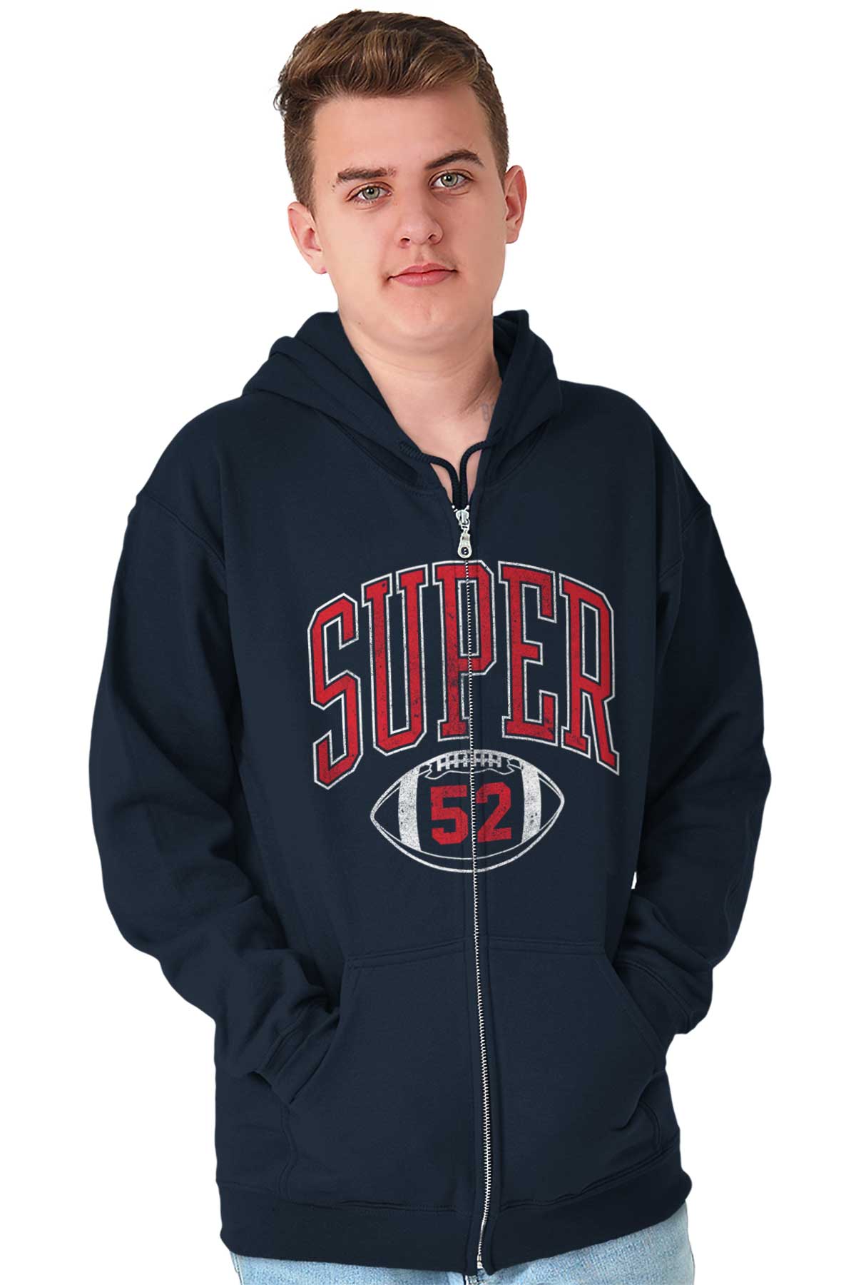 Super 52 Champion Sports Football Zip Up Hoodie Men's Women's Brisco ...