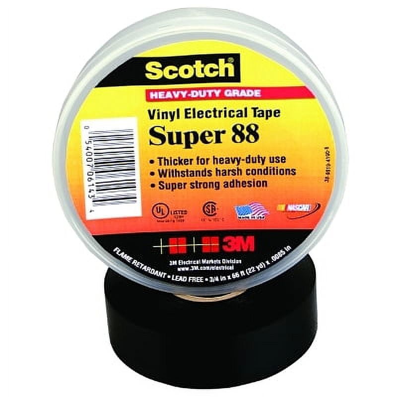 Super 88 Vinyl Electrical Tape, 2 in x 36 yd, Black | Bundle of 2 Rolls ...