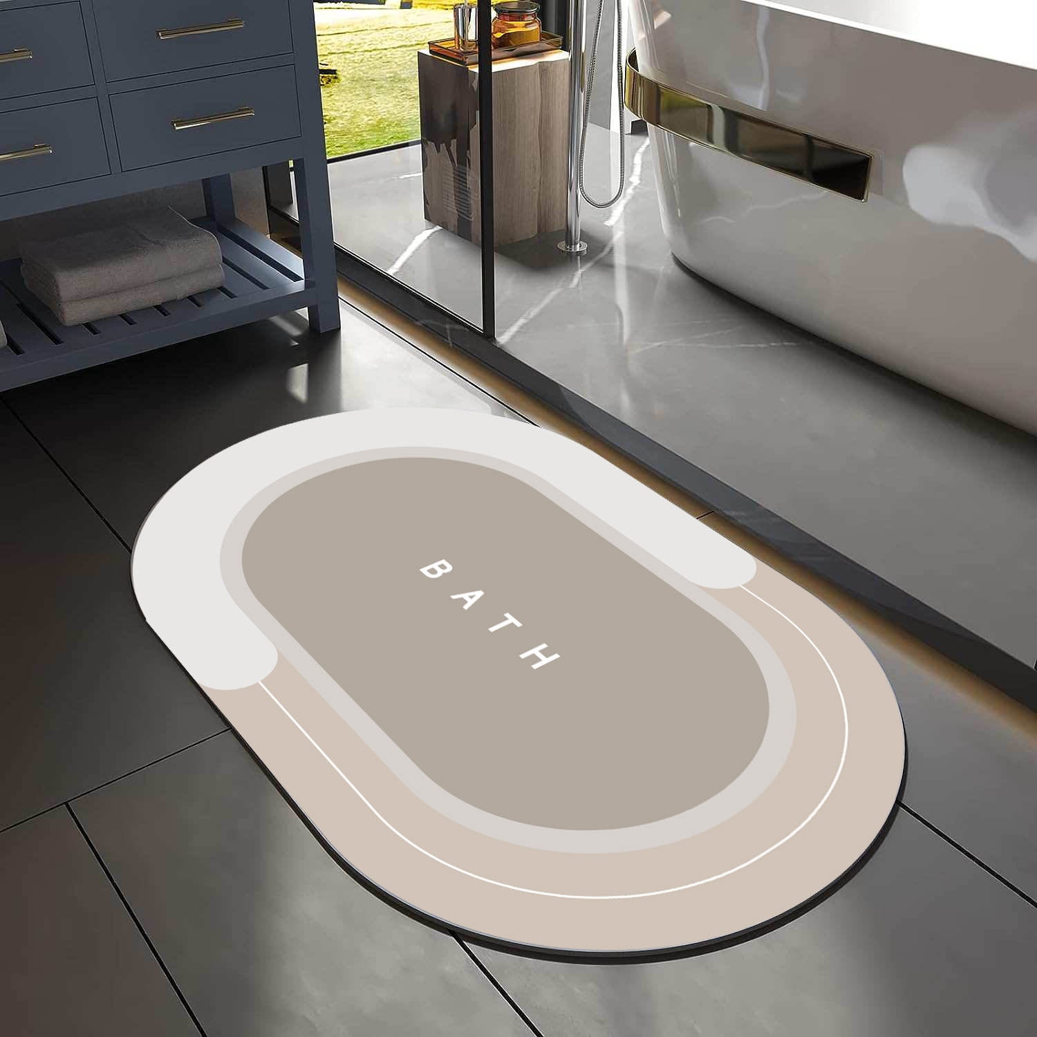Super Absorbent Bath Mat, Bath Floor Mats. For outside Bathtub or ...