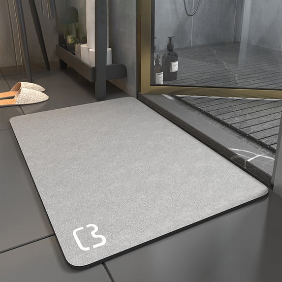 Super Absorbent Bath Mat, Fast Dry Bathroom Rug with Non-Slip Rubber ...