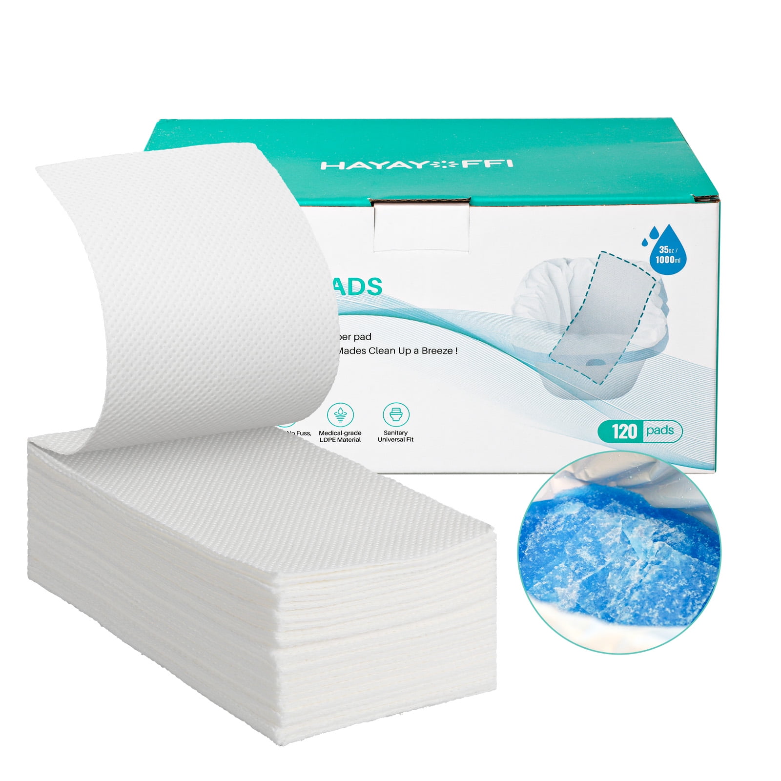 120 Pcs Super Absorbent Commode Pads, Disposable Toilet Pads - Walmart.com