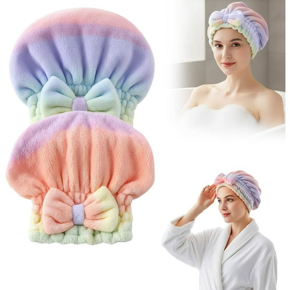 Super Absorbent Hair Towel Wrap, 2026 Upgraded Microfiber Hair Towel ...
