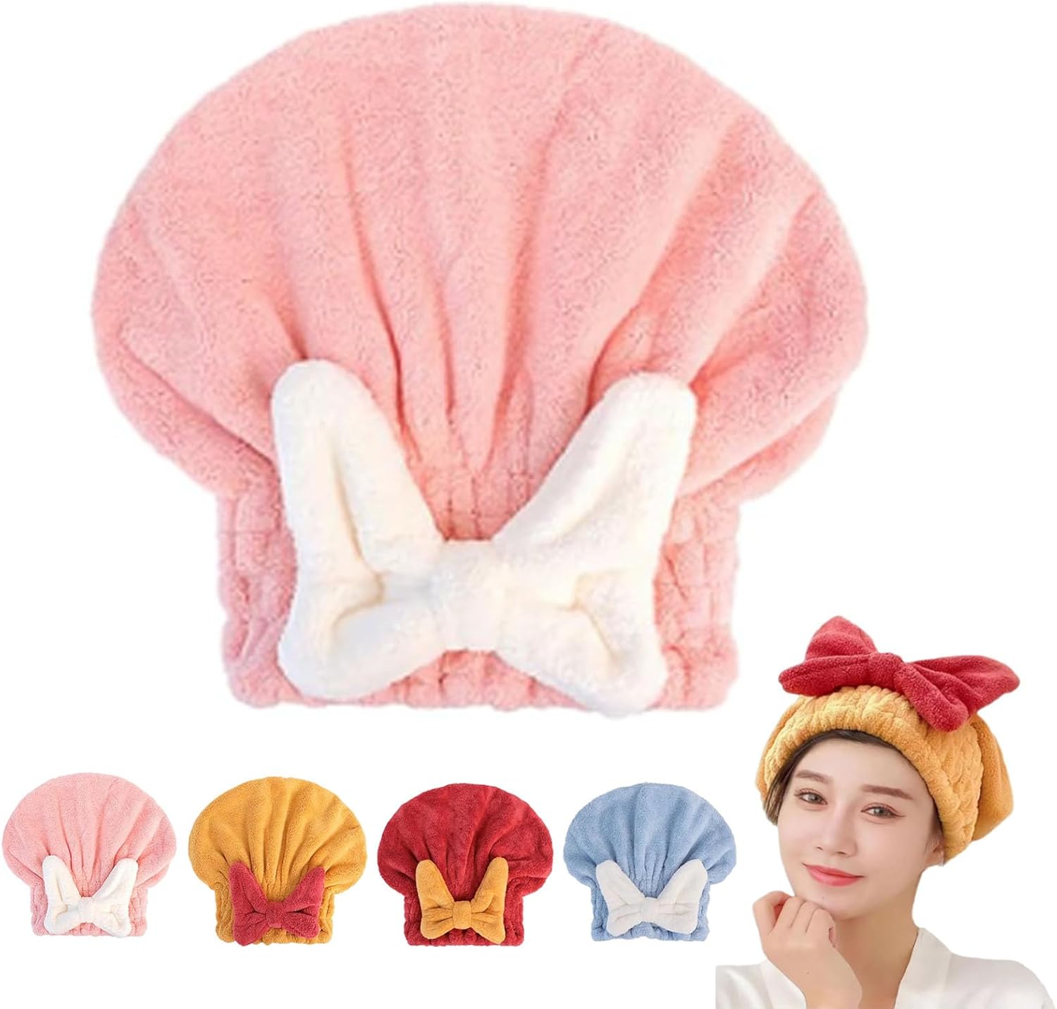 Super Absorbent Hair Towel Wrap Made of Soft Coral Fleece, Gentle ...