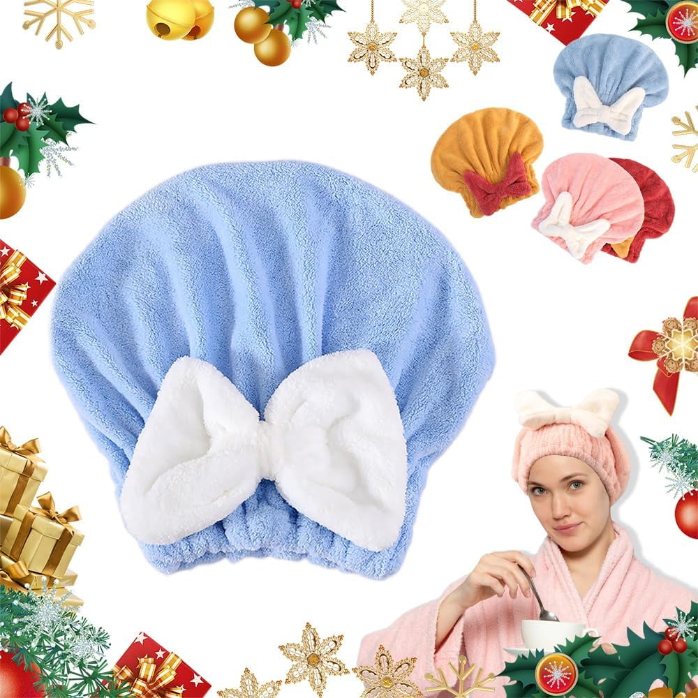 Super Absorbent Hair Towel Wrap, Quick Dry Microfiber Hair Turban Wrap ...