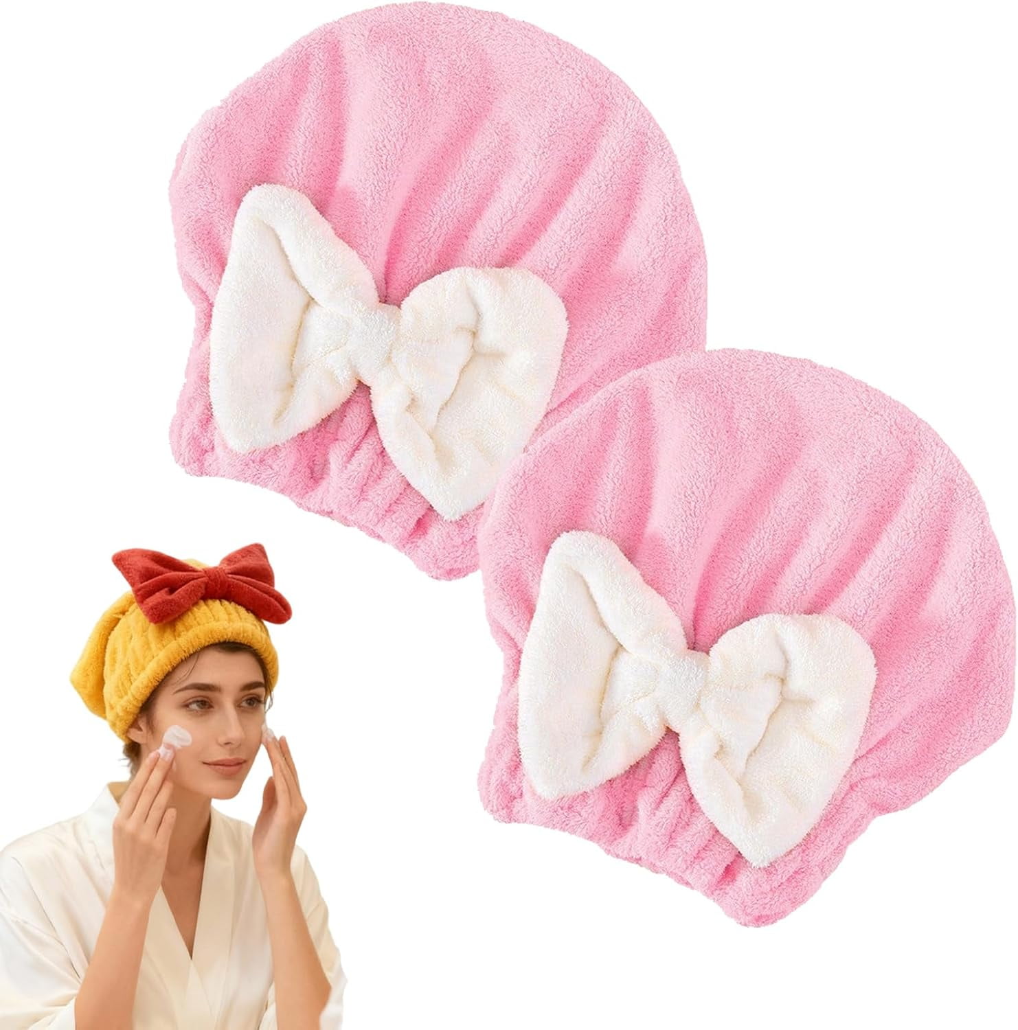 Super Absorbent Hair Towel Wrap for Wet Hair, Microfiber Hair Drying ...