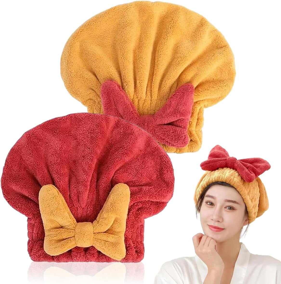 Super Absorbent Hair Towel Wrap for Wet Hair, Microfiber Hair Drying ...