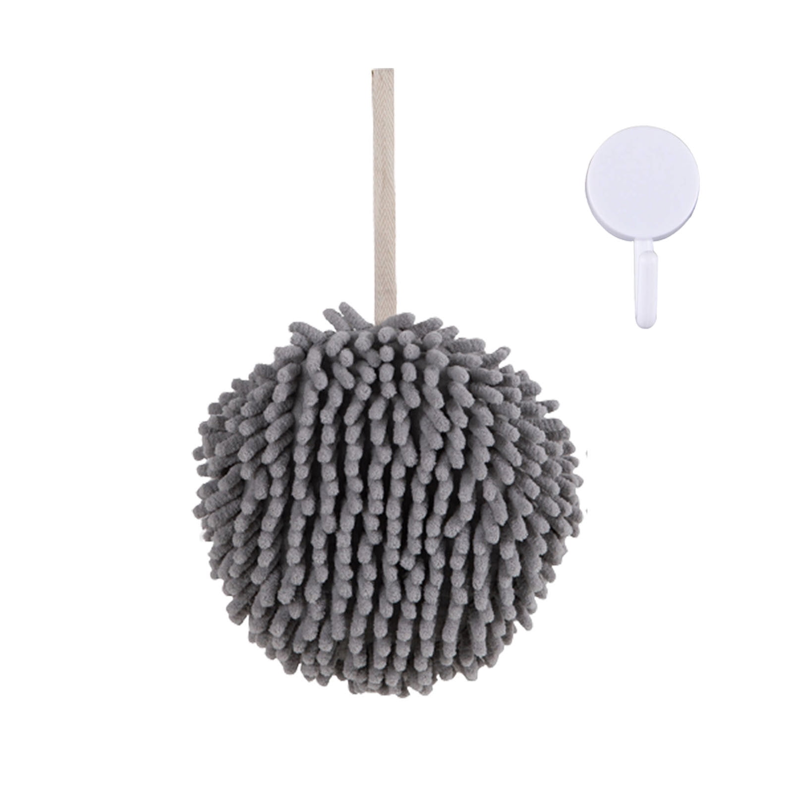 Super Absorbent Hand Towel Ball with Hanger - Quick Drying Chenille ...