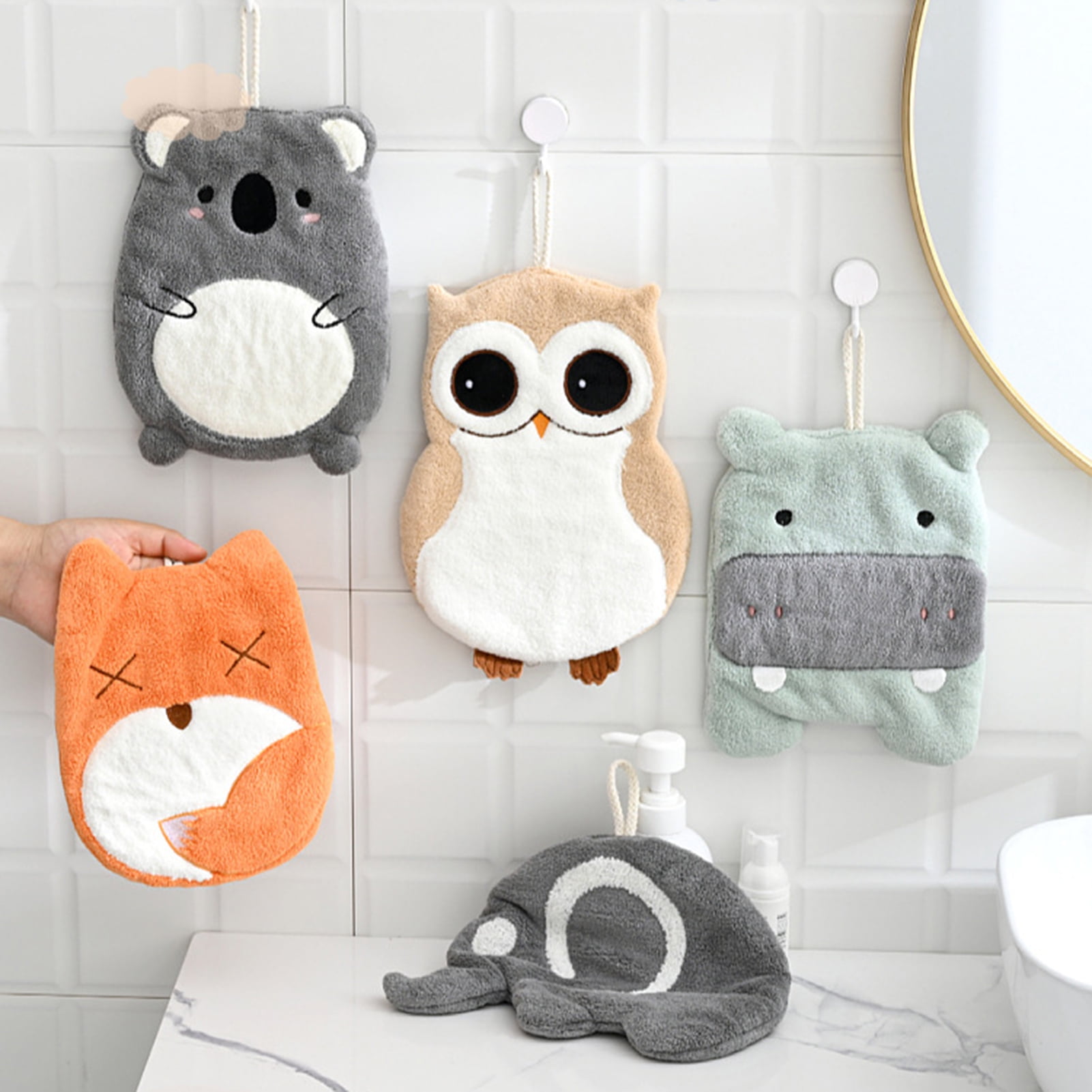 Super Absorbent Hand Towel Children's Cartoon Animals Dishcloth Quick ...