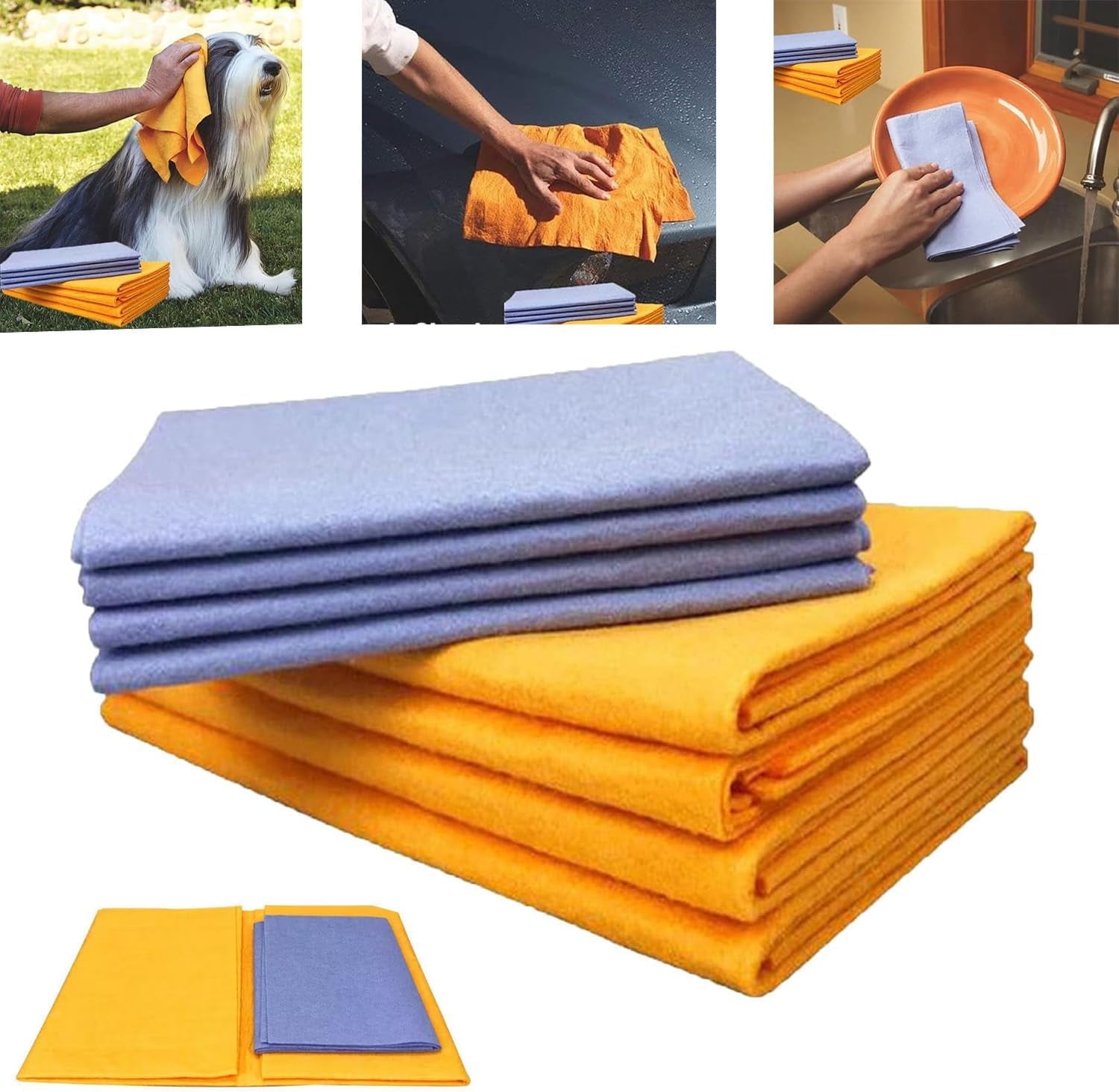 Super Absorbent Kitchen Towels Easy to Clean Kitchen Cleaning Shammy ...