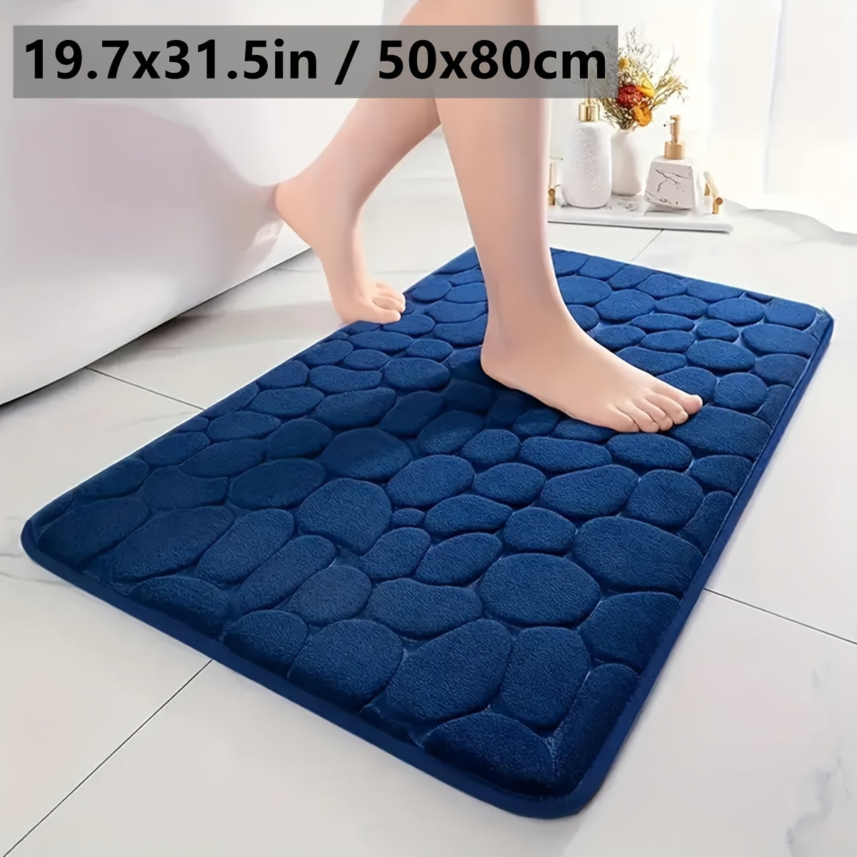 Super Absorbent Memory Foam Bath Rug - Coral Velvet Non-Slip Mat for ...