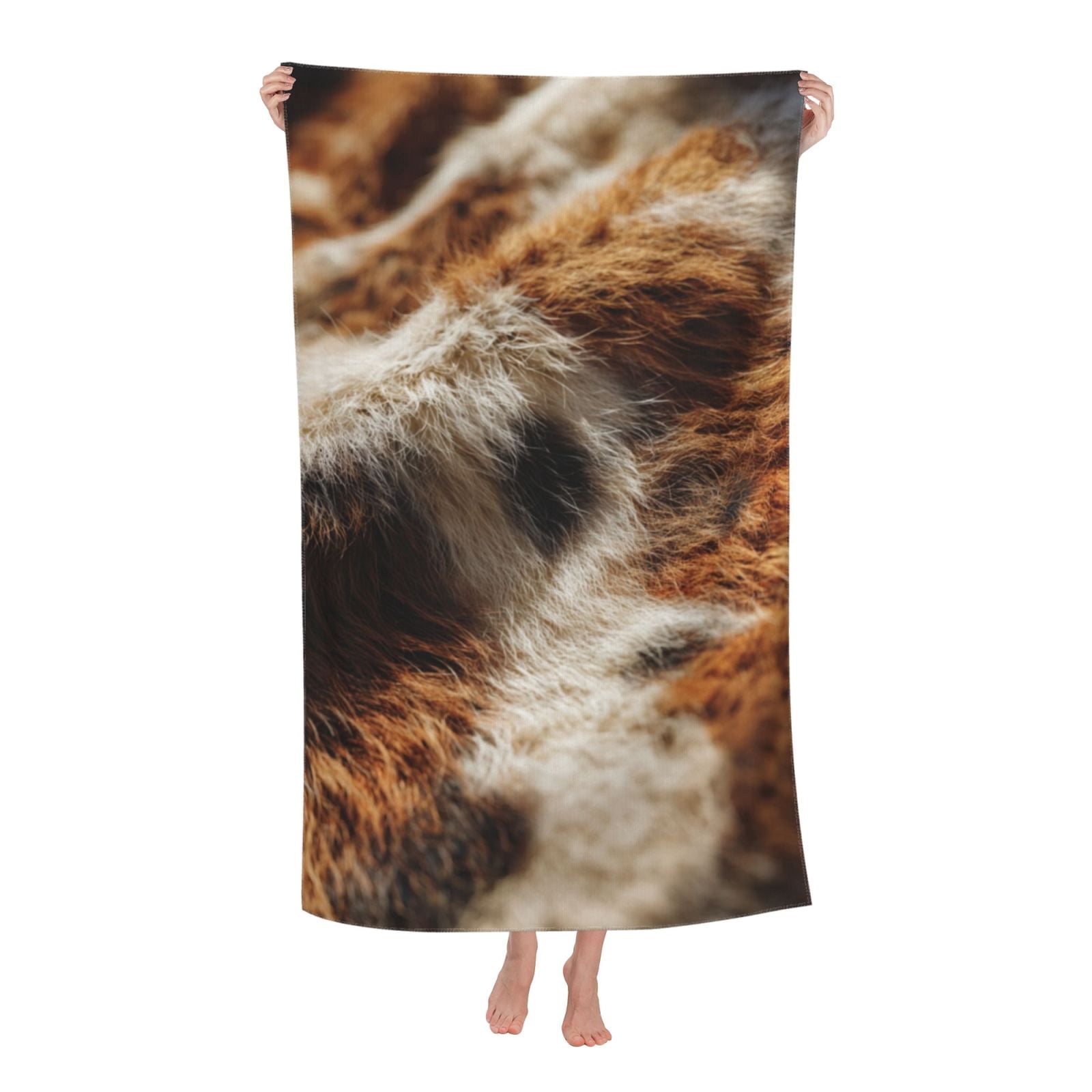 Super Absorbent Microfiber Bath Towel 32 x 52 Inch with Cowhide Animal ...