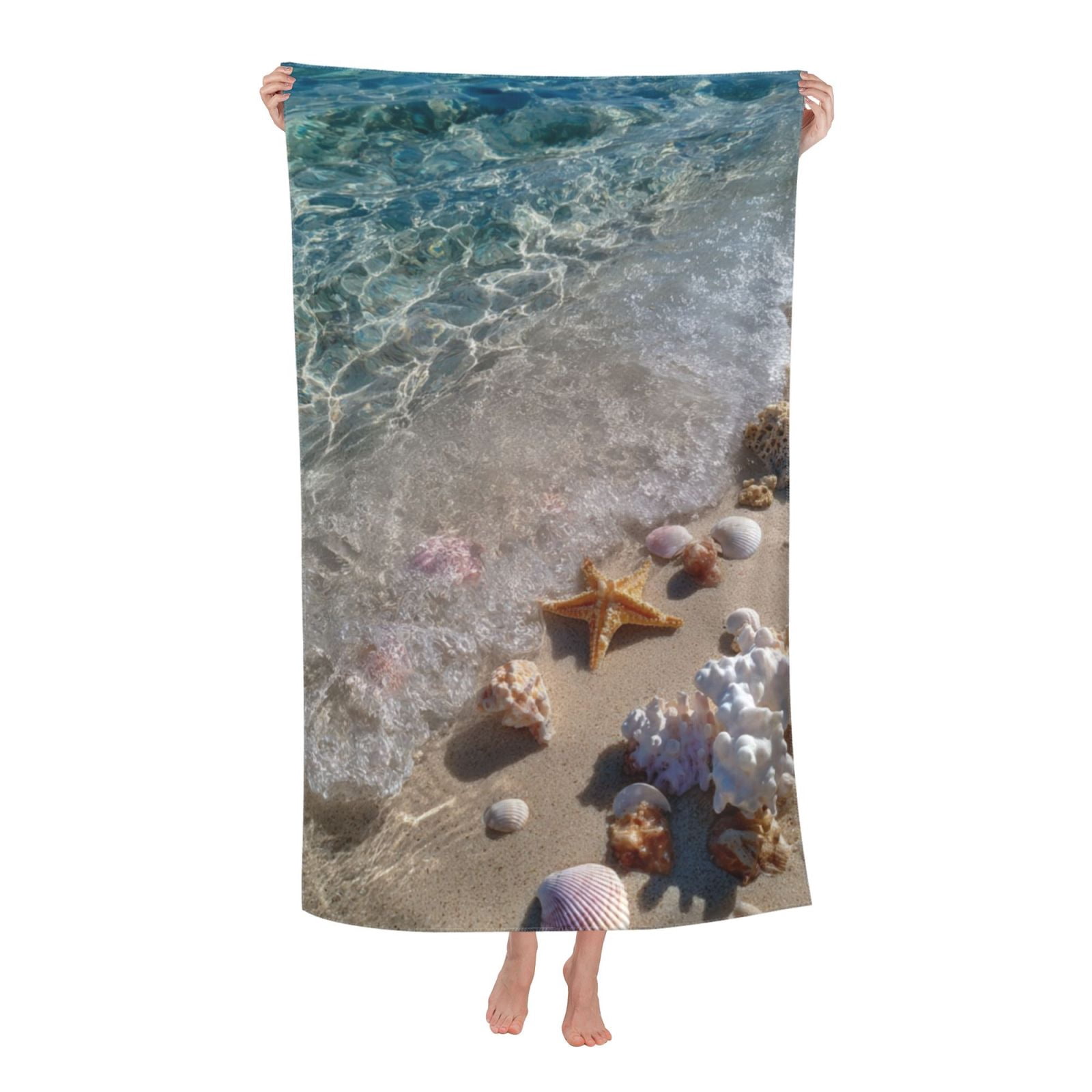 Super Absorbent Microfiber Bath Towel 32 x 52 Inch with Hawaiian Beach ...