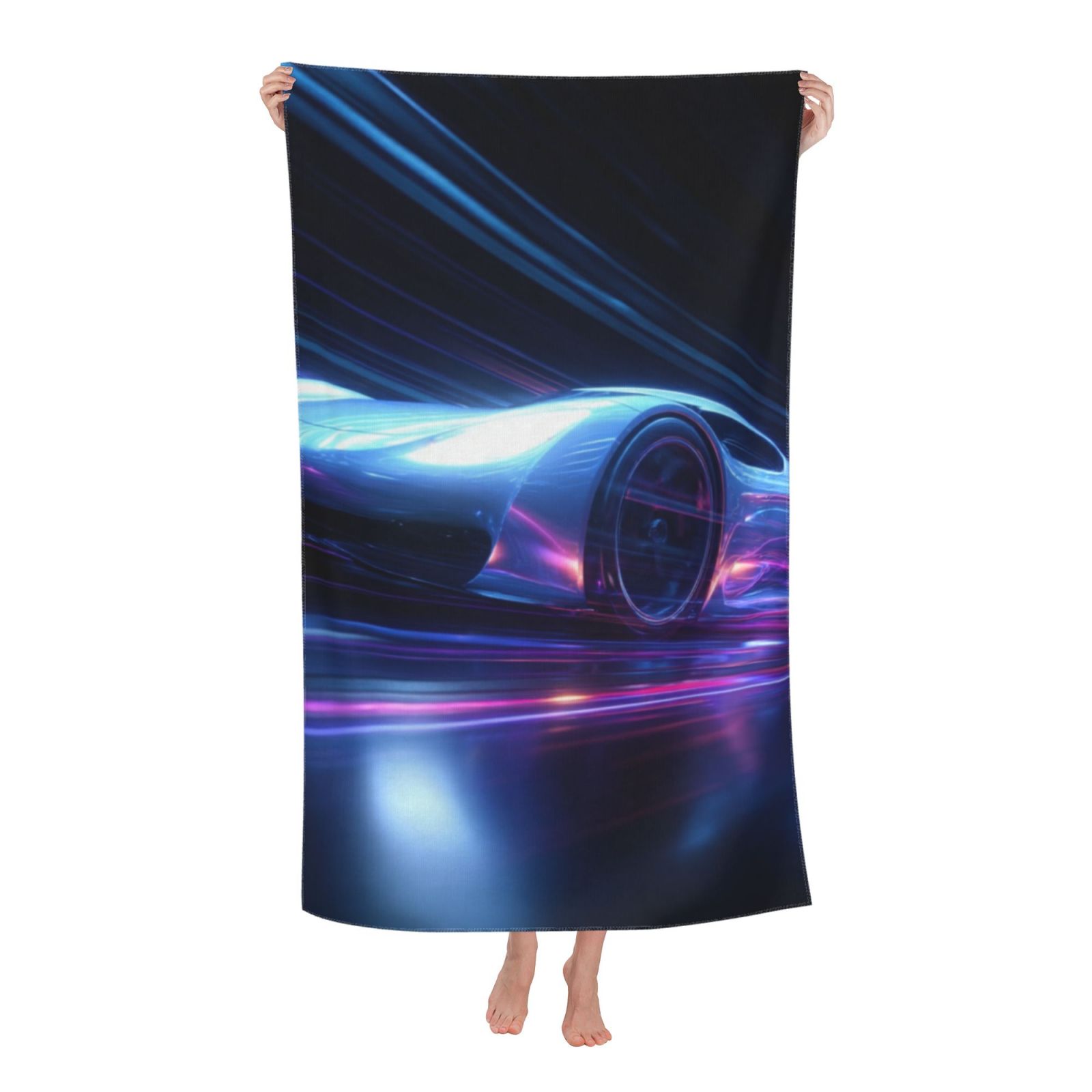 Super Absorbent Microfiber Bath Towel 32 x 52 Inch with Racing Car ...