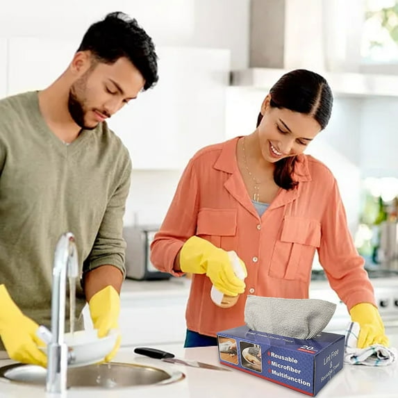 Super Absorbent Microfiber Cleaning Cloths, Lint Free Reusable Towels ...