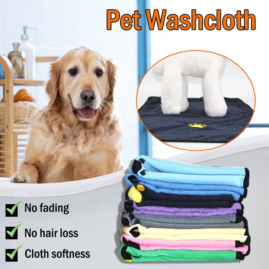 Super Absorbent Quick-drying Dog Towel, Washable Cleaning Bag, 12x12 ...
