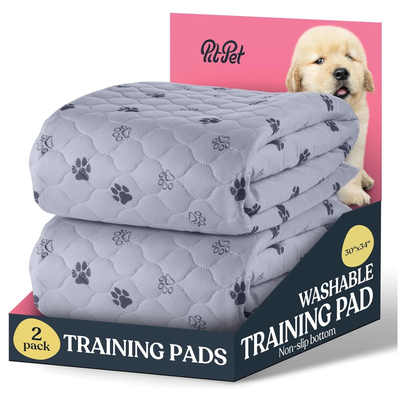 Super Absorbent Washable Pee Pads for Dogs - 2-Pack Superior Reusable ...