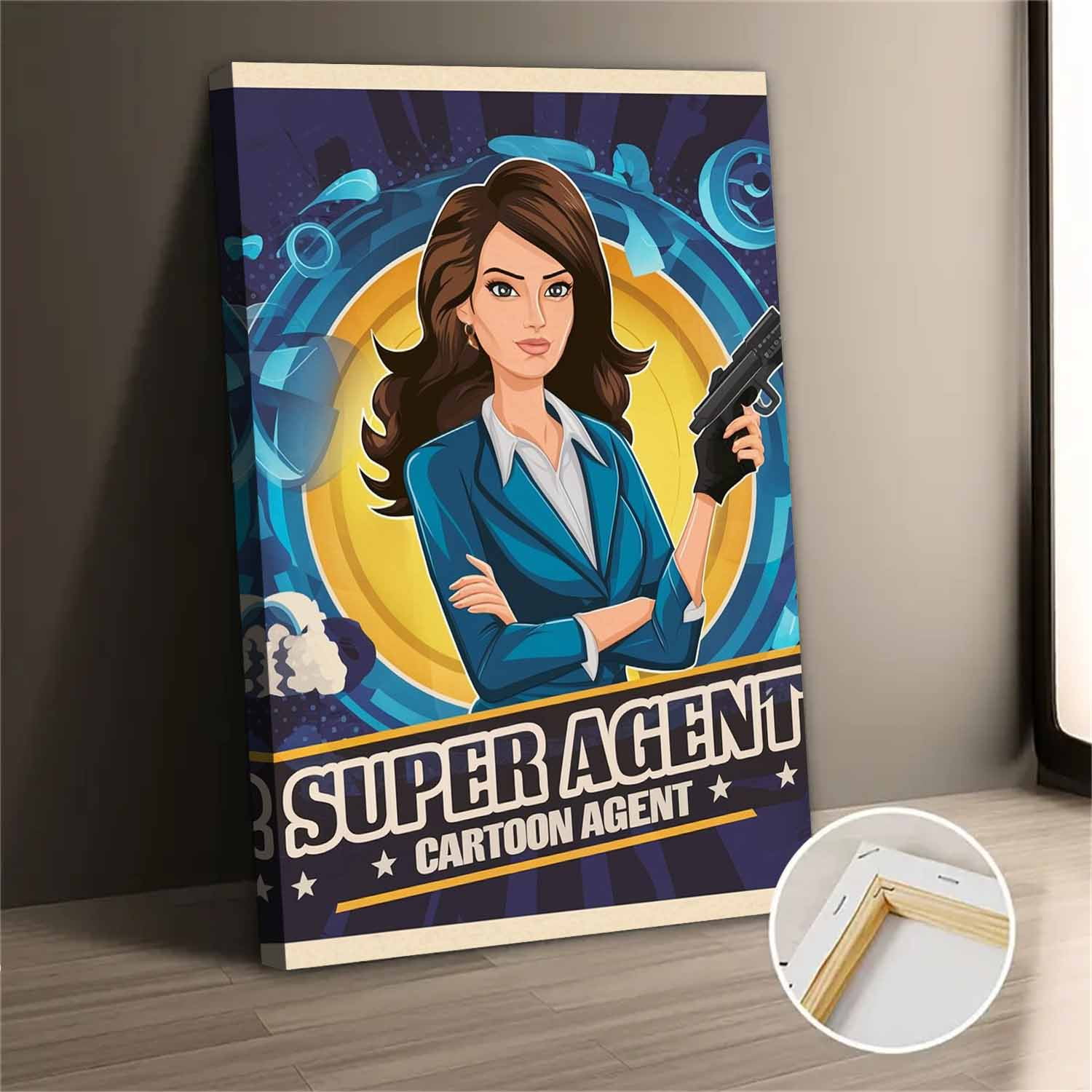 Super Agent Cartoon Canvas Wall Art Decoration Print For Bedroom Living ...