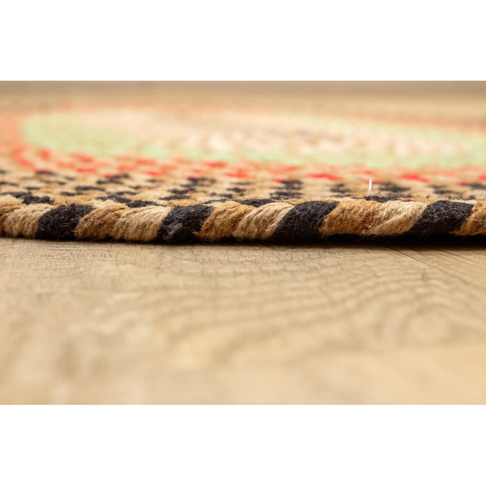 Super Area Rugs Braided Farmhouse Cotton Reversible Area Rug Earthtone ...