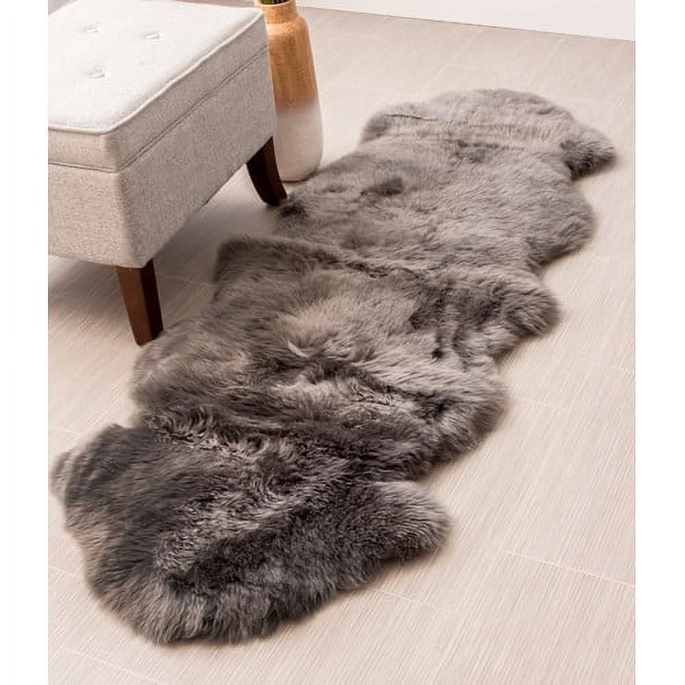 Super Area Rugs, Genuine Australian Sheepskin Gray Fur Rug, Double Pelt ...