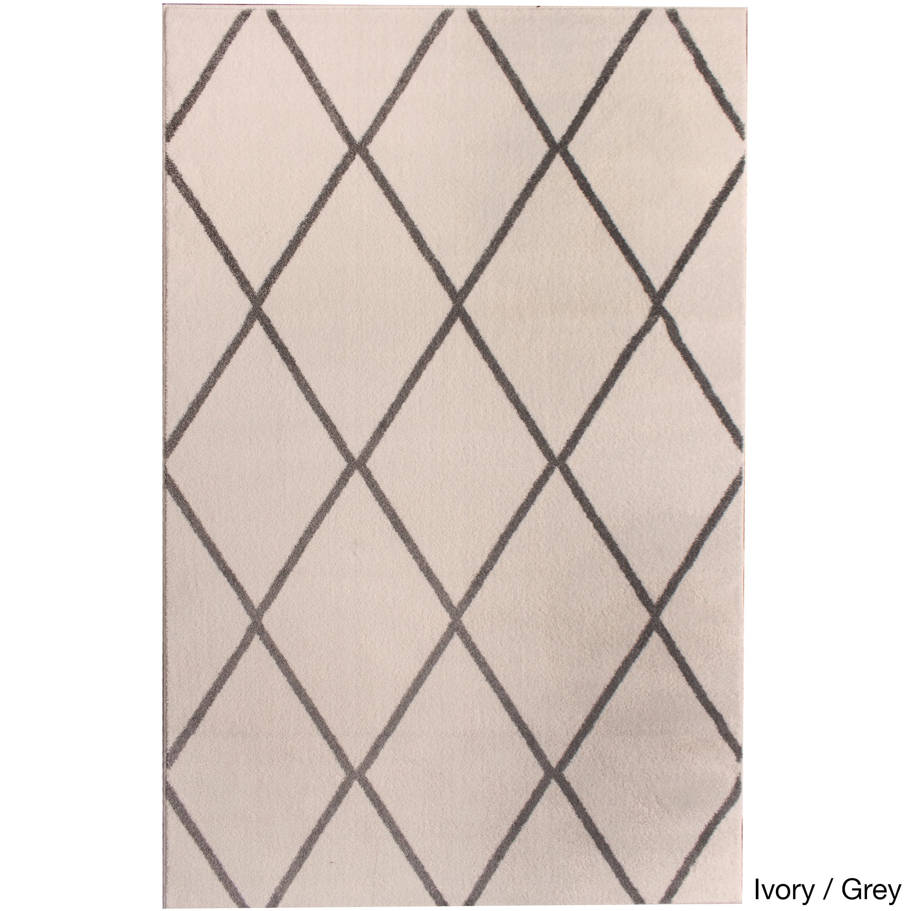 Super Area Rugs, Metro Stain-Resistant Gray & White Diamond Rug, 5' X 8 ...