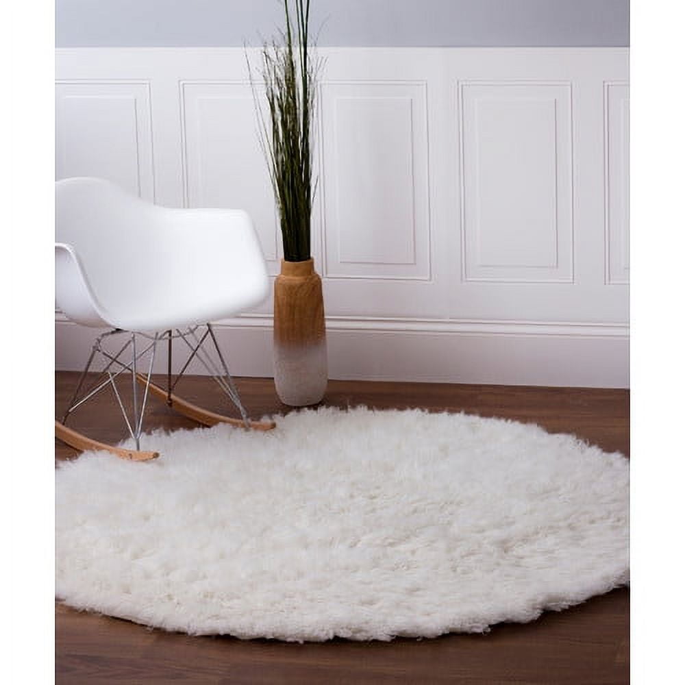 Super Area Rugs, Wool Flokati Solid White Shag Rug , 2' X 3' - Walmart.com