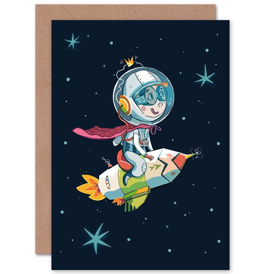 Super Astronaut Kid Greetings Card Plus Envelope Blank inside - Walmart.com