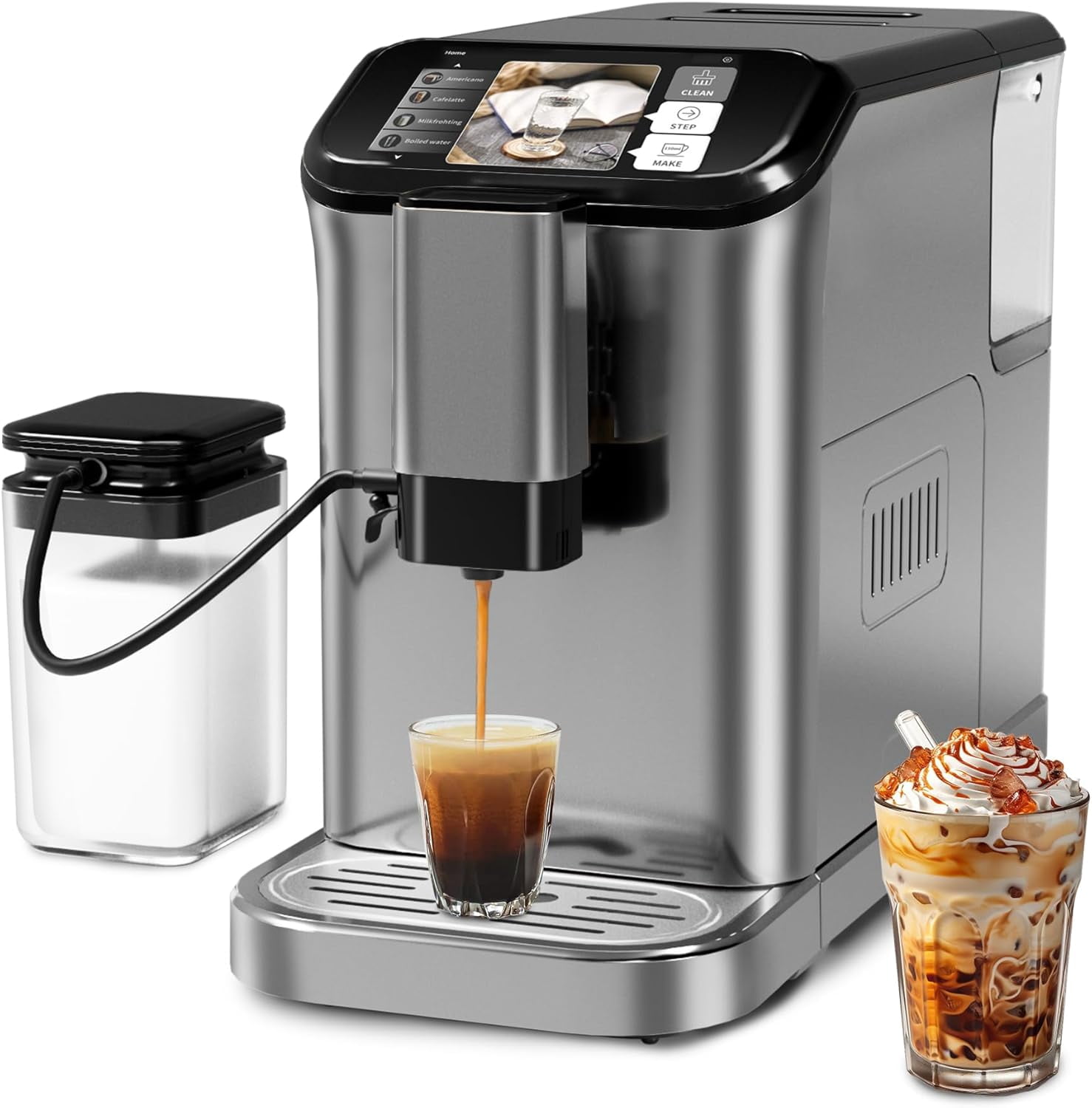 Super Automatic Espresso Machine - 20 Bar Coffee Maker with Conical ...