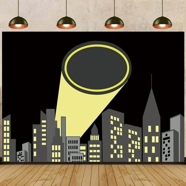 7×5FT Superhero Theme Backdrop Night Scene Comics Style Building ...