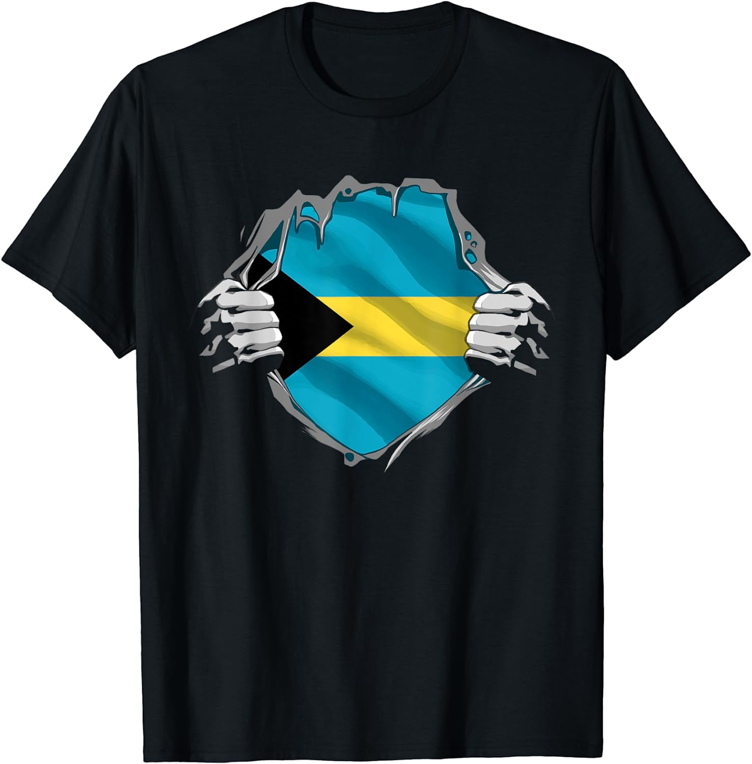 Super Bahamian Heritage Proud Bahamas Roots Flag T-Shirt - Walmart.com