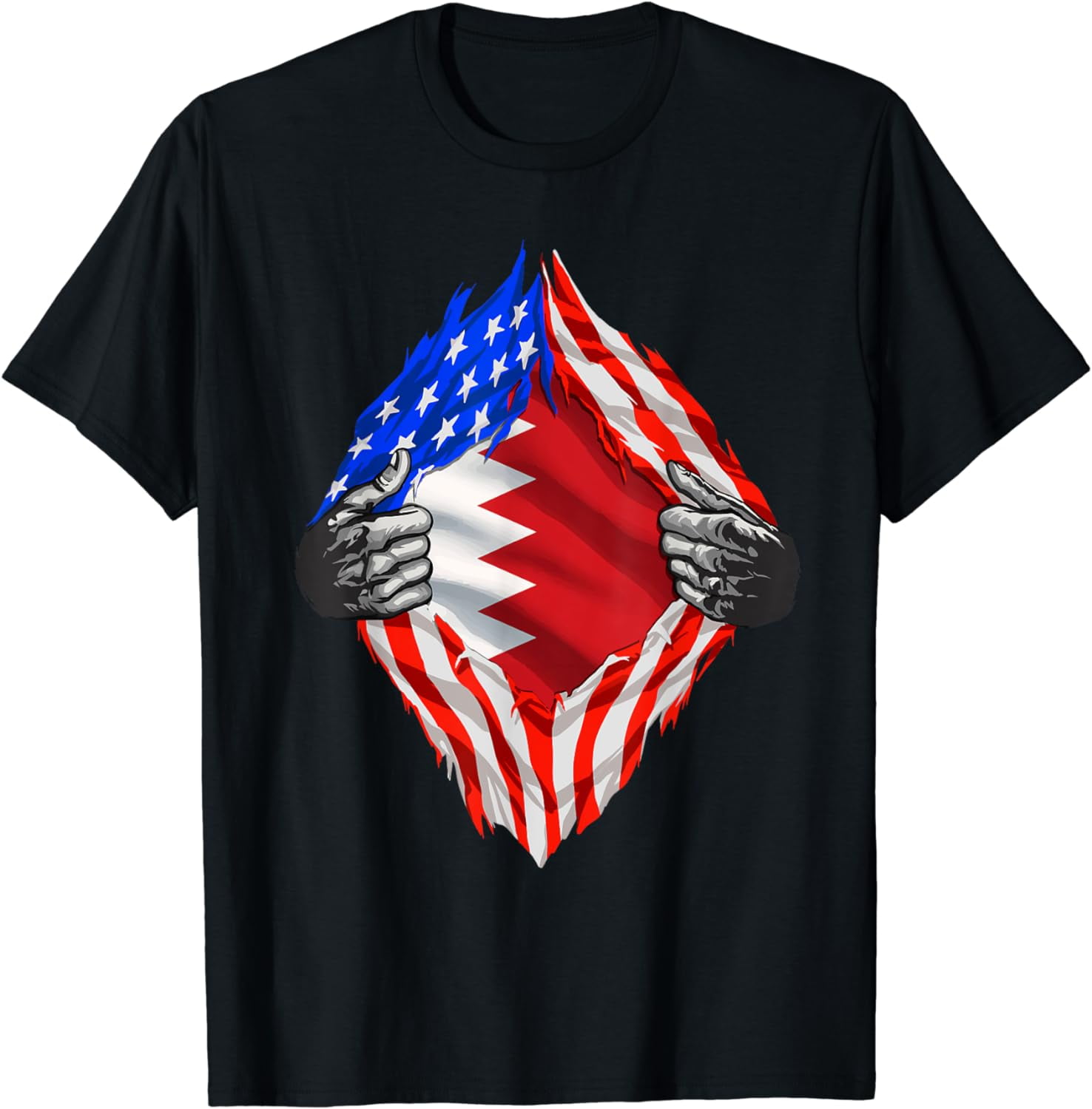 Super Bahraini Heritage Bahrain Roots USA Flag Cotton T-Shirt - Walmart.com