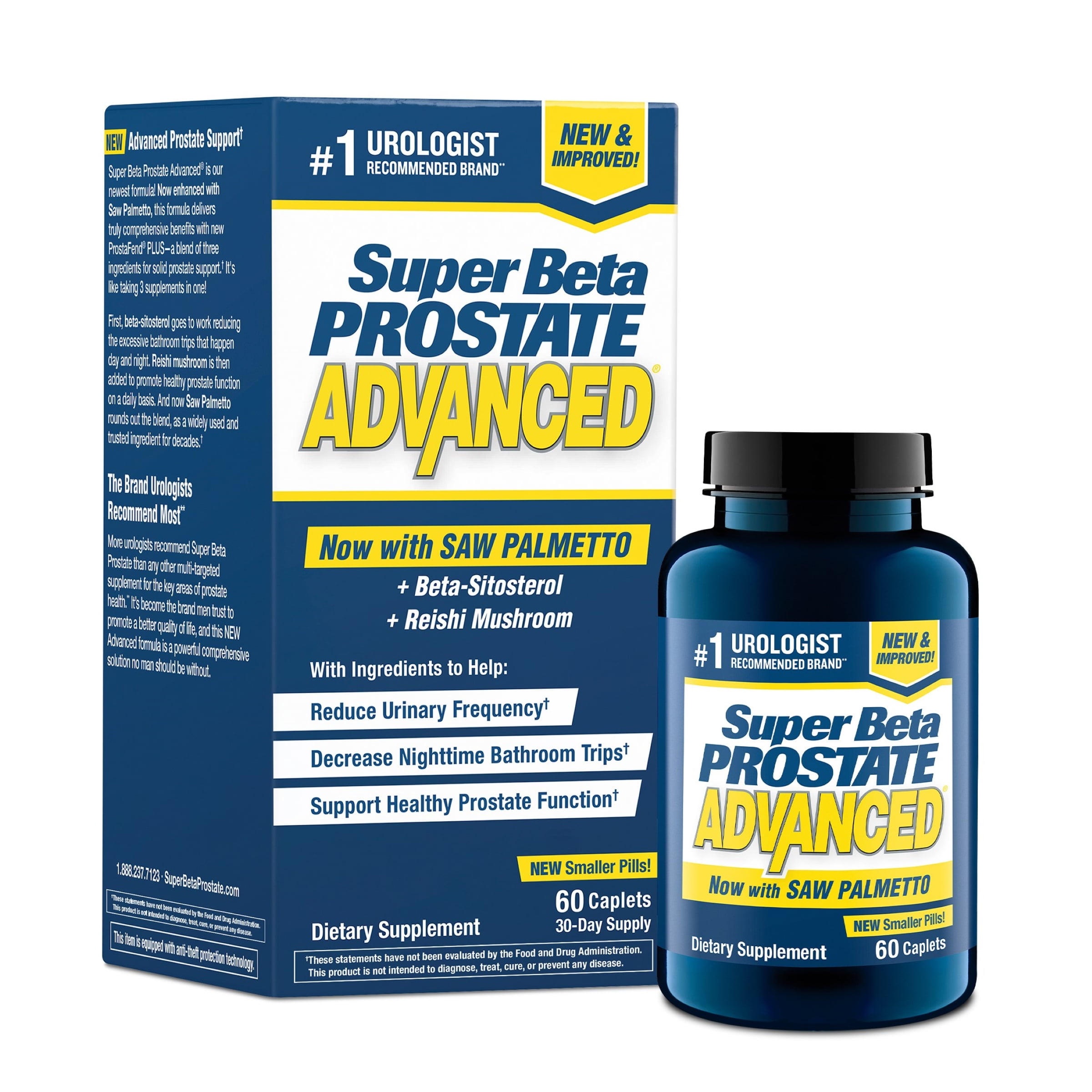 Super Beta Prostate Advanced + Saw Palmetto & Beta Sitosterol, Men's Health, 60 Caplets ...