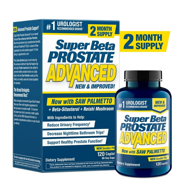 Super Beta Prostate Advanced + Saw Palmetto & Beta Sitosterol, Men's Health, Value Size 120 ...