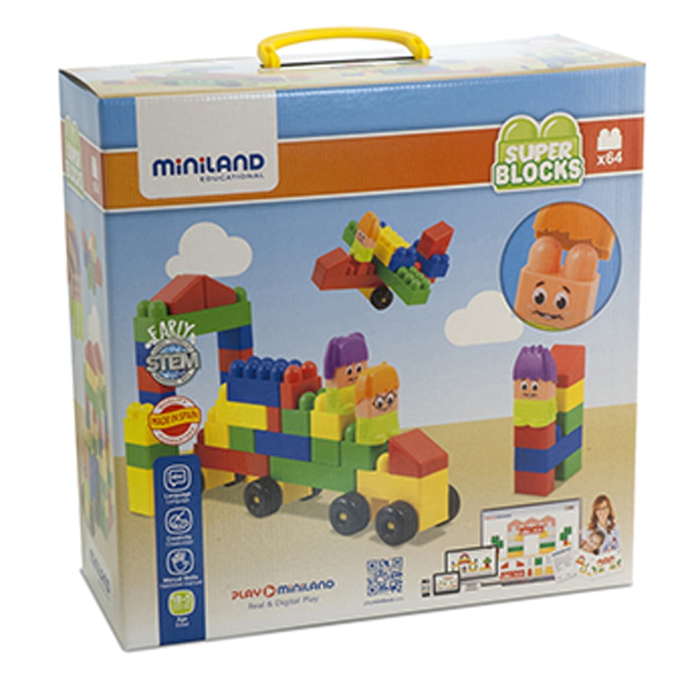 DDI 2278407 Blocks Super 64 Pieces with characters Case of 3 - Walmart.com