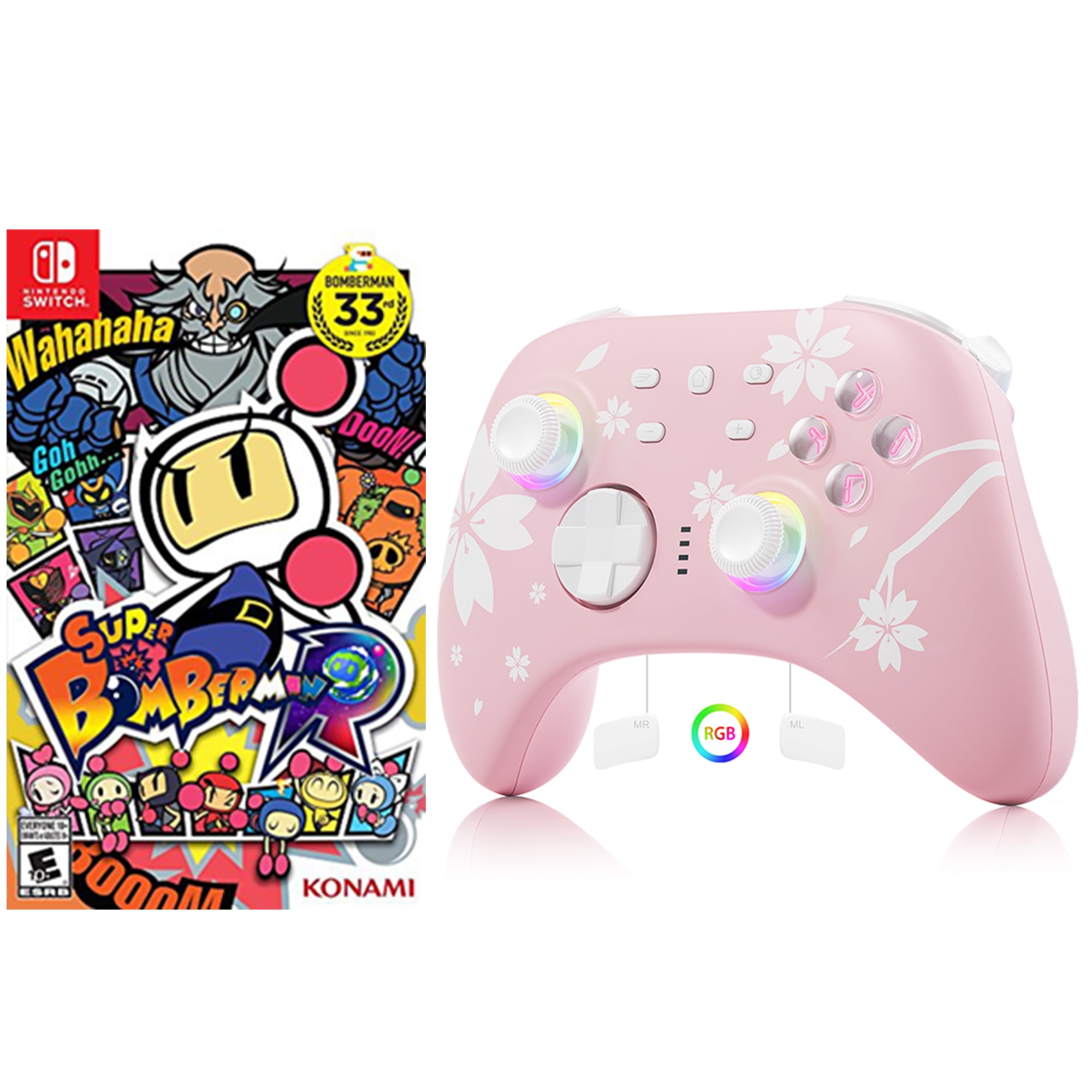Super Bomberman R Game Disc and Upgraded Switch Pro Controller for ...