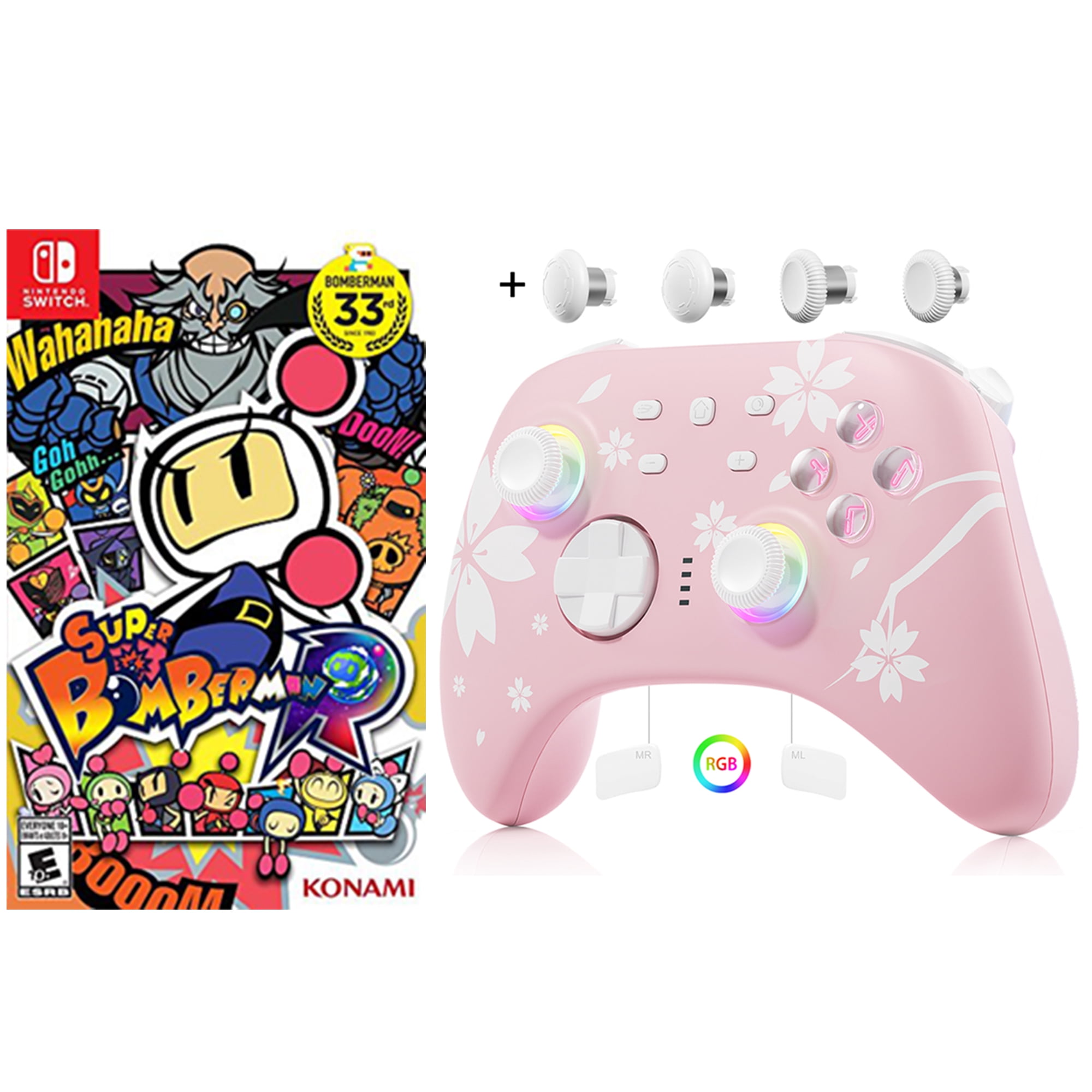 Super Bomberman R Game Disc and Upgraded Switch Pro Controller for ...