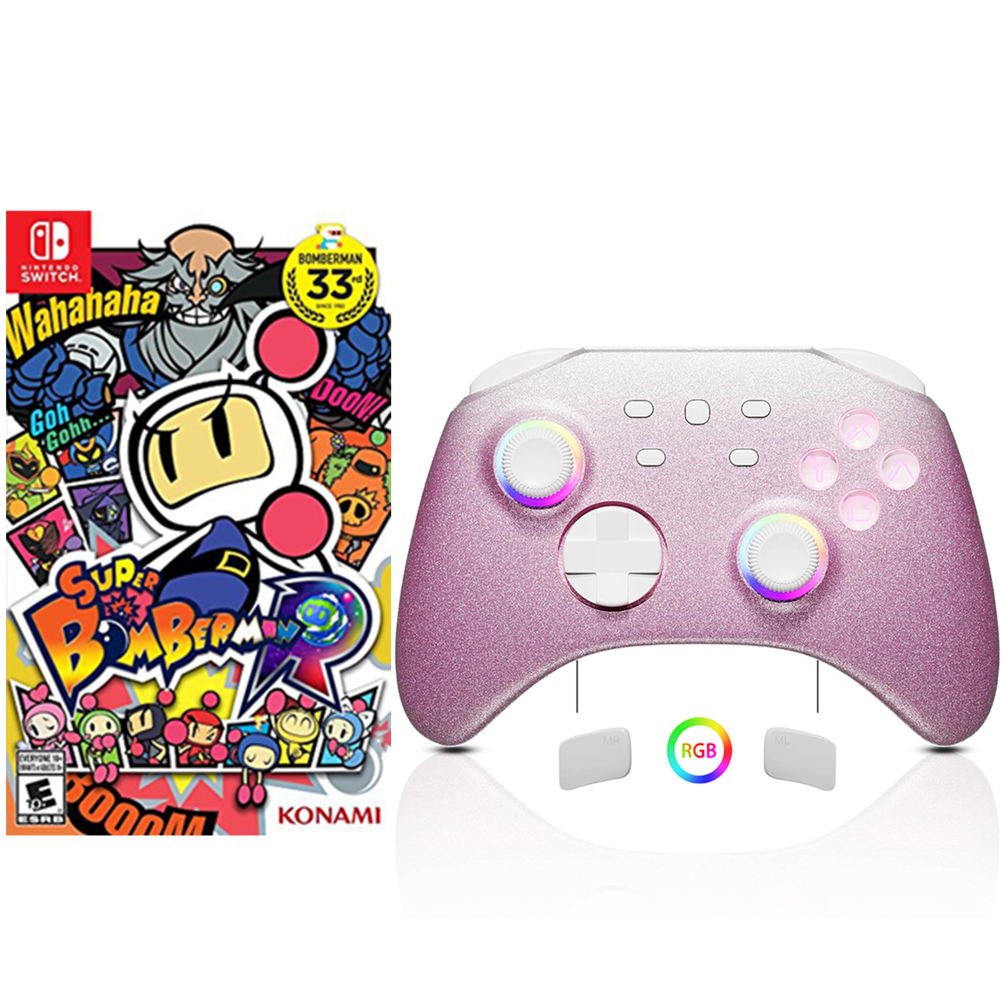 Super Bomberman R Game Disc and Upgraded Switch Pro Controller for ...